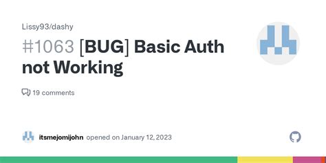 Bug Basic Auth Not Working · Issue 1063 · Lissy93dashy · Github
