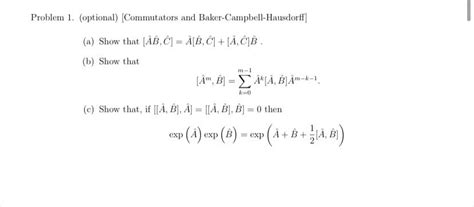 solved problem 1 optional commutators and