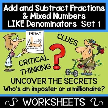 Add And Subtract Fractions And Mixed Numbers With Like Denominators Worksheets