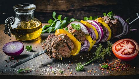 Product Photo Arabic Kebab Or Turkish Kebab Beef With Various