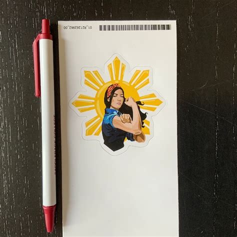Filipino Stickers For Filipina Filipino Art Sticker Filipino Rosie The Riveter Sticker Pinay