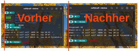 abstand im terminal gnu linux ch
