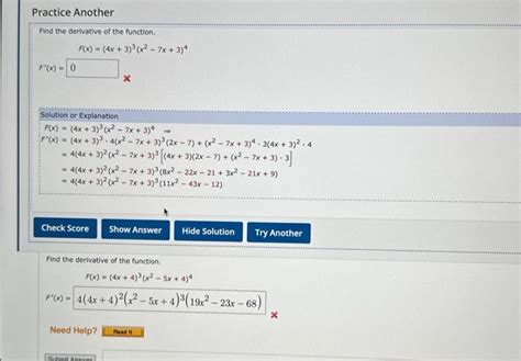 Solved Find The Derivative Of The Function Chegg