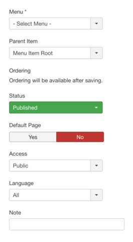 Help310 Menus Menu Item User Login Joomla Documentation