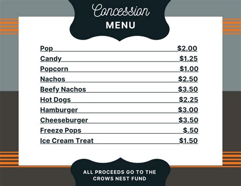 High School Concession Stand Menu Ideas At Samantha Atherton Blog
