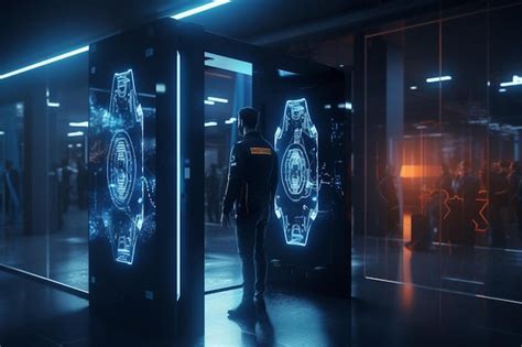 Premium Photo Person Unlocking A Highsecurity Facility Using Generative Ai