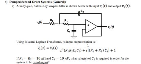 Solved 4 Damped Second Order Systems General A A