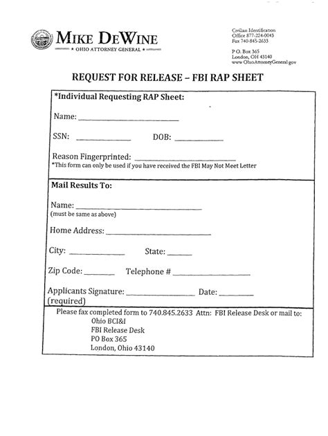 Fillable Online Utoledo J Dewine Cvihan Identificarmn London Oh 43140 Utoledo Fax Email Print