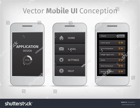Vector Collection Mobile Ui Design Eps Stock Vector Royalty Free Shutterstock