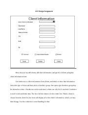 GUI Design Assignment Create Edit And Delete Client Course Hero