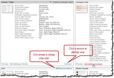 Live Help Main Calendar Views
