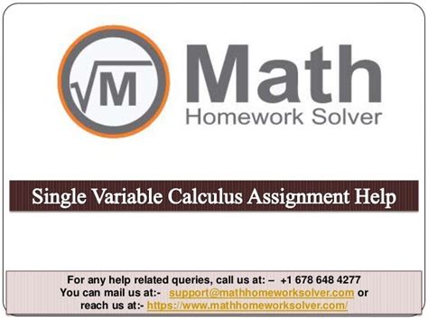 single variable calculus assignment help pptx