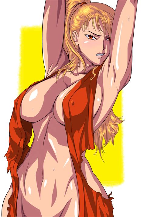 Rule 34 2d 2d Artwork Armpits Arms Up Blonde Hair Breasts Busty