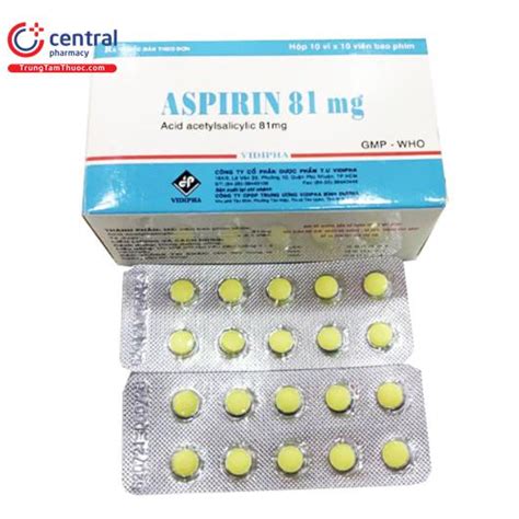 ChÍnh HÃng Thuốc Aspirin 81mg Vidipha Dự Phòng đột Quỵ