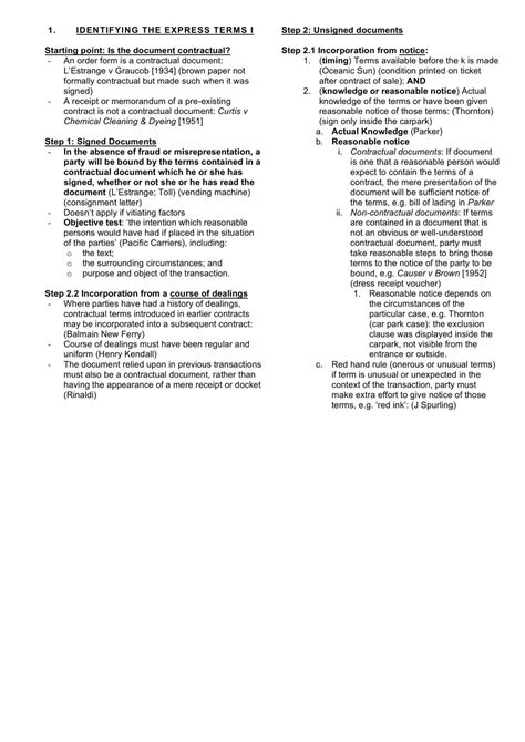 Contracts Notes Laws1075 Contracts Unsw Thinkswap