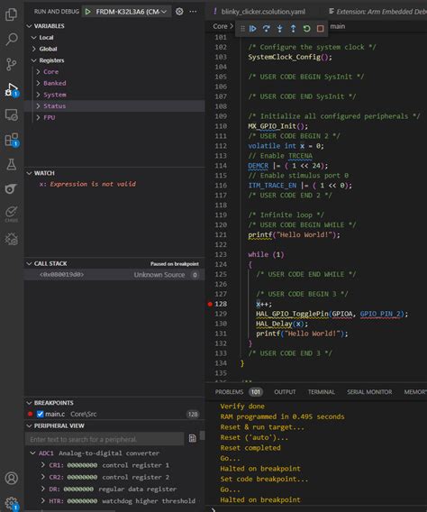 Can T See Current Line When Stopping Issue Arm Software Vscode Embedded Debug Github