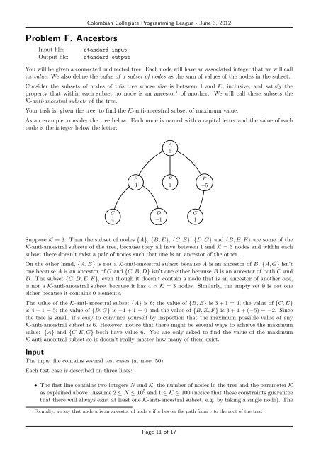 Problem F Ancestors Uva Online Judge