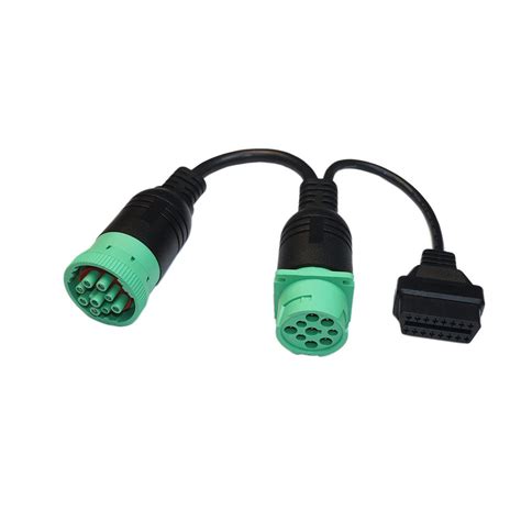 Sae J1939 9pin 2 In 1 Female Male To Obd Ii Cable For Truck Gps