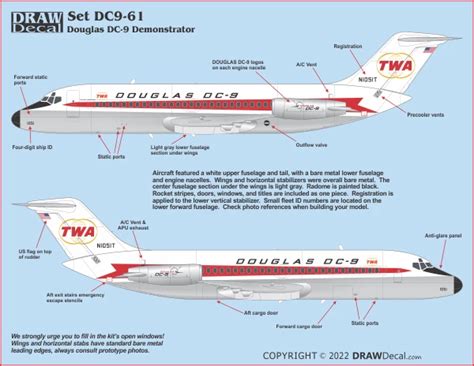 Dc 9 10 Douglas House Colors Draw Decal 12 Dc9 61