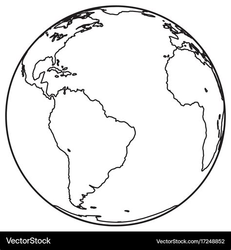 Globe Outline Icon Royalty Free Vector Image Vectorstock