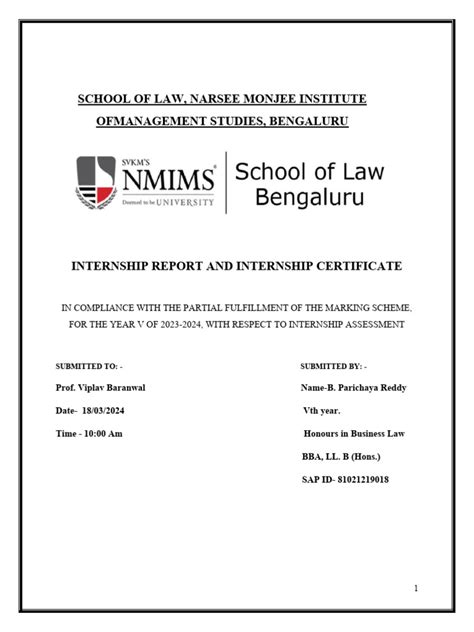Internship Report 1 Pdf Lawsuit Burden Of Proof Law