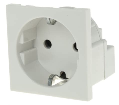 K WHI MK Electric MK Electric Logic Plus White Gang Plug Socket A Type F German