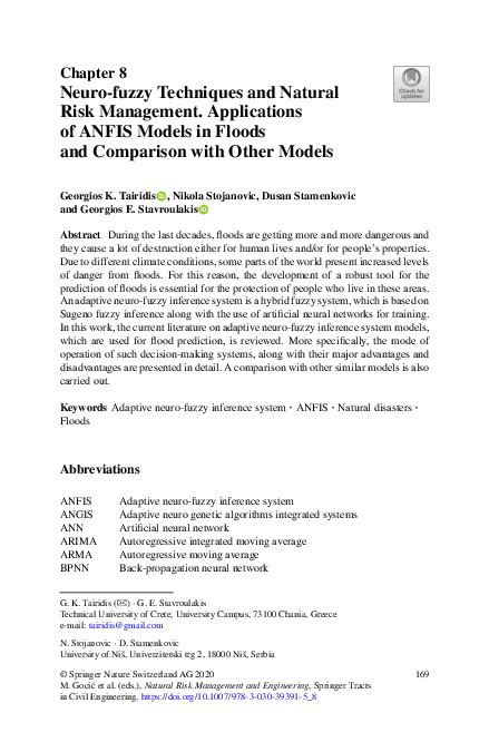 Pdf Neuro Fuzzy Techniques And Natural Risk Management Applications Of Anfis Models In Floods