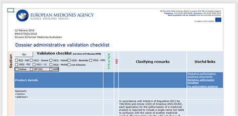 New EMA Validation Checklist For Initial MAA In Centralised Procedure