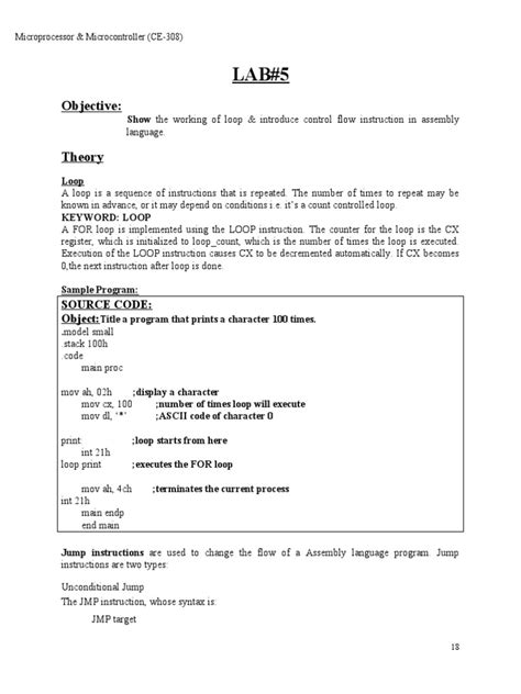 Looping Through Characters An Introduction To Loops And Control Flow In Assembly Language Pdf