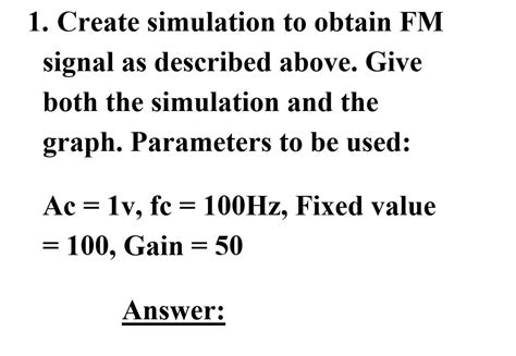Experiment FM Modulation Purpose Understanding Chegg