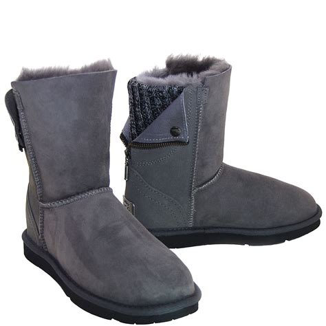 3 Button Ugg Boots Black Premium Quality Made In Australia