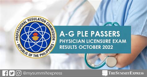 A G Ple Passers October 2022 Physician Board Exam Result