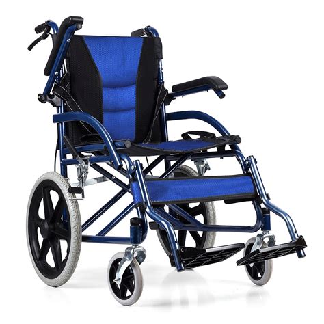 Ultra Lightweight Transport Folding Wheelchair With Attendant Brakes