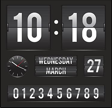 Dual Timer And Date Retro Flip Clock Retro Device Interface Vector Retro Device Interface PNG