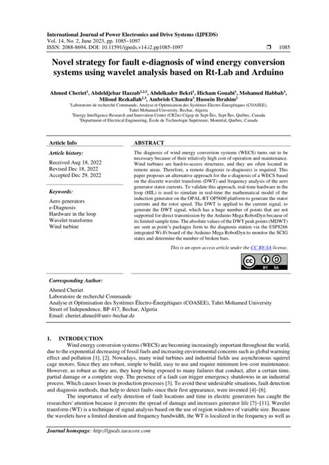 pdf novel strategy for fault e diagnosis of wind energy conversion