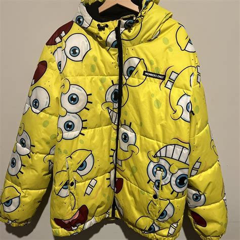 Nickelodeon Members Only Spongebob Puffer Jacket Sz Depop