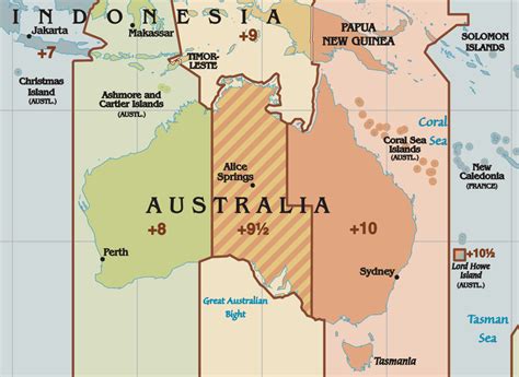Australia Time Zones Map