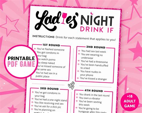 Drink If Game Ladies Night Games Girls Night Out Fun Drinking
