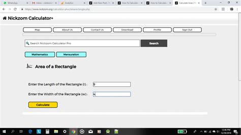 How To Calculate And Solve For The Area Width And Length Of A Rectangle The Calculator