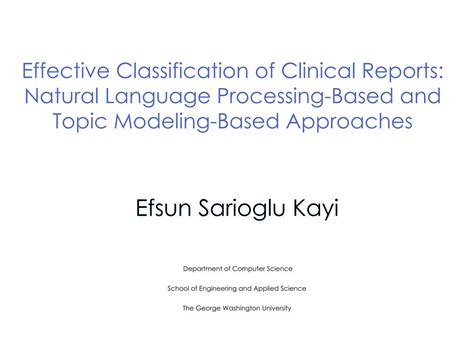 effective classification of clinical reports natural language