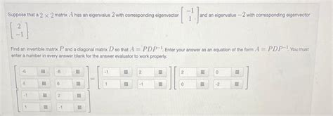 Solved Suppose That A 2×2 Matrix A Has An Eigenvalue 2 With