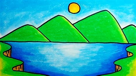 How To Draw A Lake Easy
