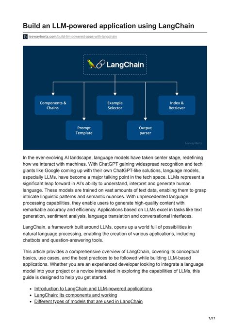 Build An Llm Powered Application Using Langchain A Comprehensive Step By Step Guide By