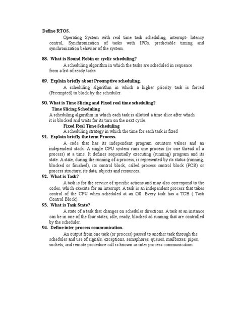 Embedded System Unit 5 Pdf Scheduling Computing Process