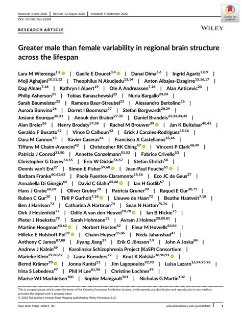 Pdf Greater Male Than Female Variability In Regional Brain Structure