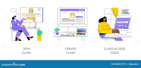 Create Class Isolated Cartoon Vector Illustrations