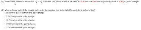 Solved A What Is The Potential Difference VAVB Between Two Chegg