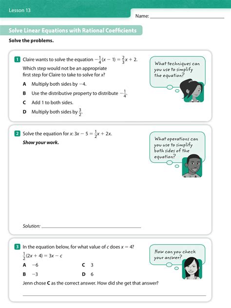 Solve Equations With Rational Coefficients Answers Tessshebaylo