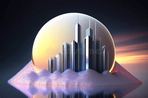 Generative Ai City Skyline At Night With A Vibrant Array Of Colorful