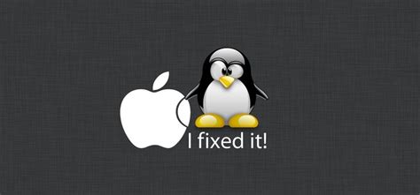 Linux Tux Fixed Apple